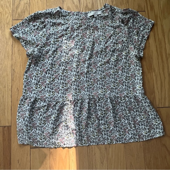 LOFT | Tops | Loft Floral Print Peplum Top | Poshmark